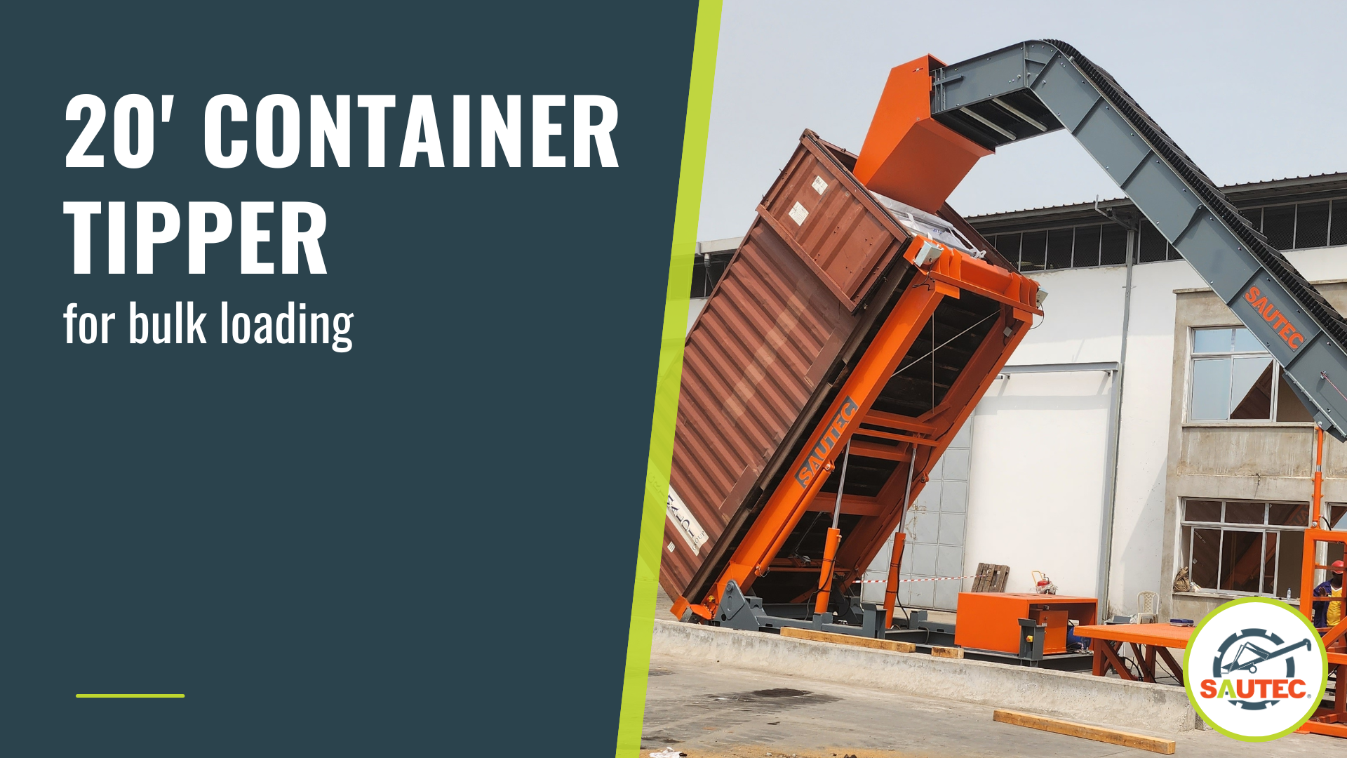 Tipper for 20' sea containers | SAUTEC